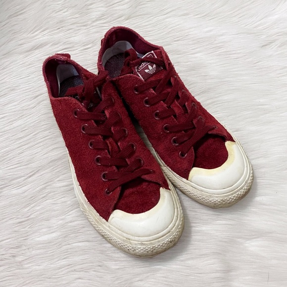 adidas | Shoes | Adidas Red Suede Nizza Retro Sneakers | Poshmark
